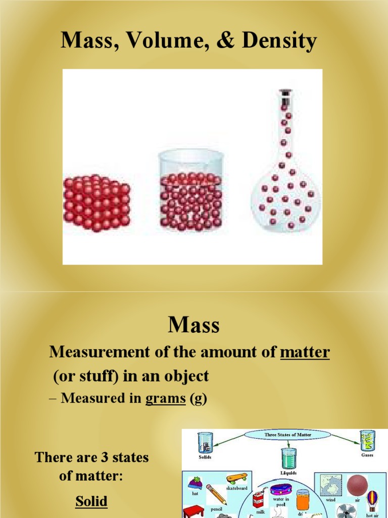 Mass Volume Density Notes PDF | PDF | Density | Physical Quantities