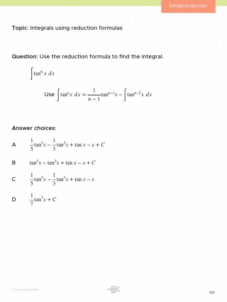 116 Integrals Using Reduction Formulas | PDF | Applied Mathematics ...