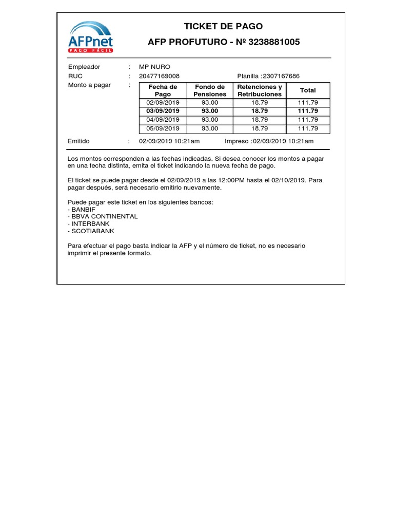 Modelo Planilla Afp | PDF