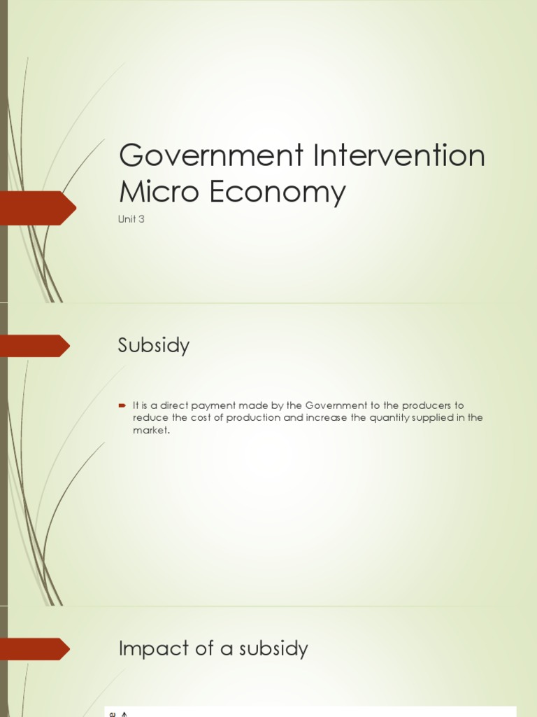 Government Intervention - AS | PDF | Subsidy | Economic Interventionism