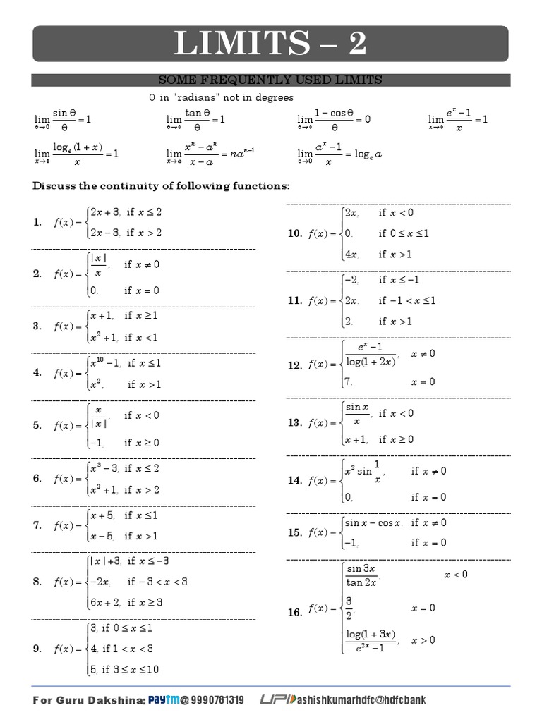 Continuity Assignments Class 12 | PDF | Mathematical Analysis | Functions And Mappings