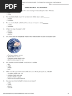Earth's Rotation and Revolution (Grade 6) - Free Printable Tests and ...