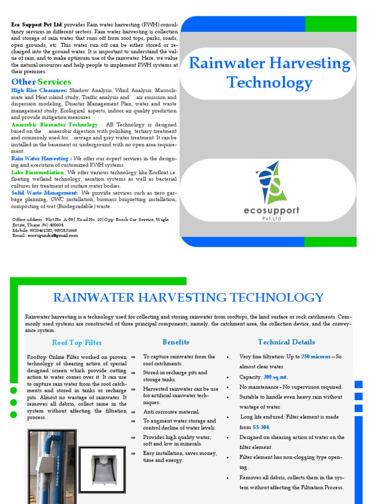 RWH Roof Top Filter Brochure | PDF | Sewage Treatment | Natural Environment