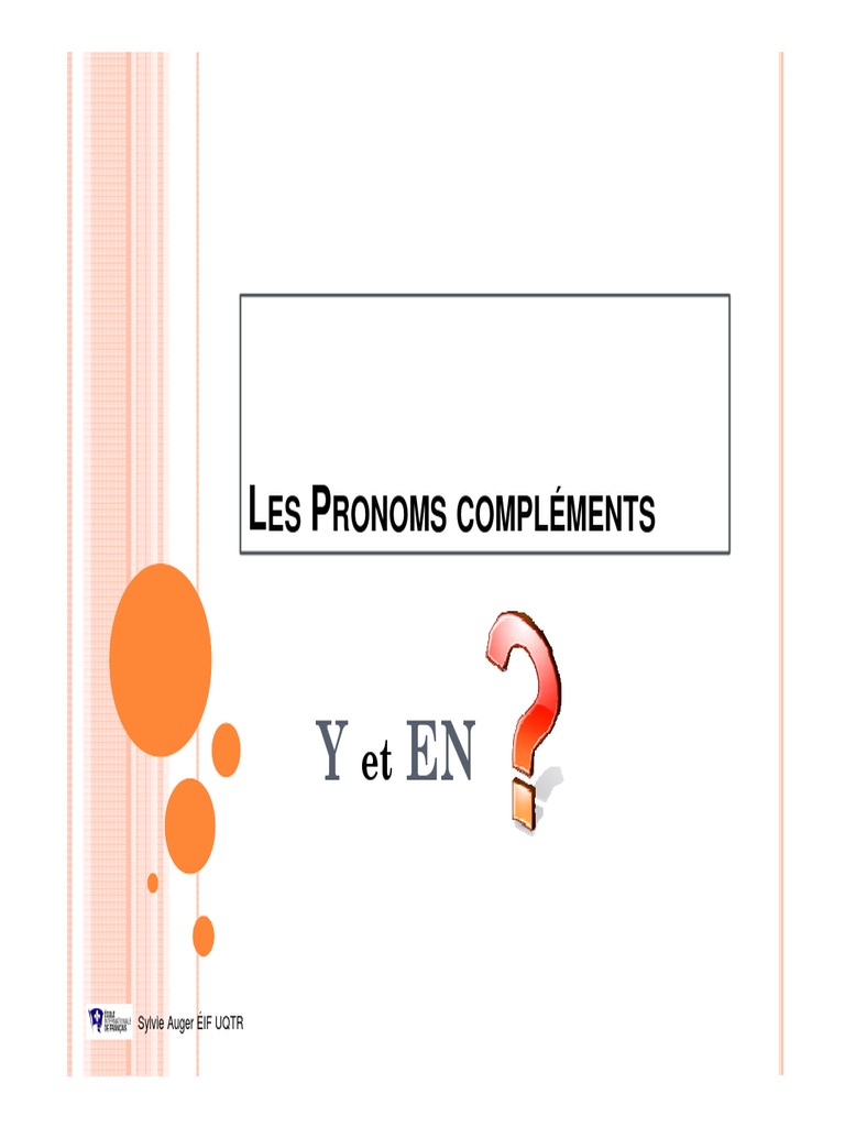 Les Pronoms Complements EN Et Y PDF | PDF | Pronom | Sémiotique