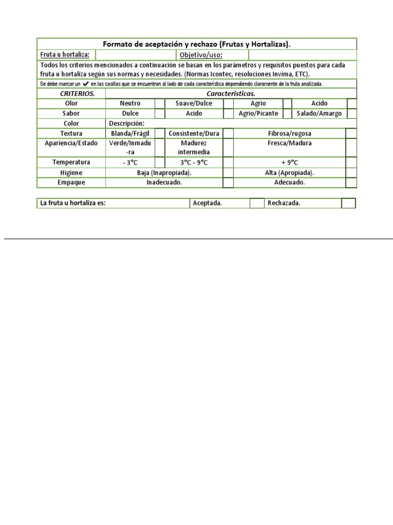 Formato de Aceptación y Rechazo | PDF