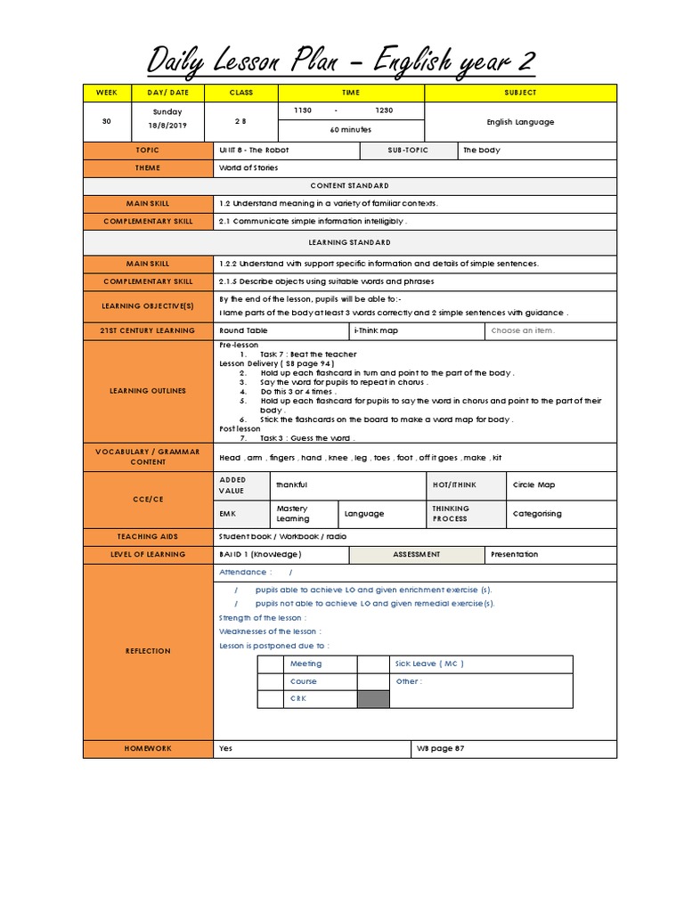 RPH | PDF | Lesson Plan | English Language