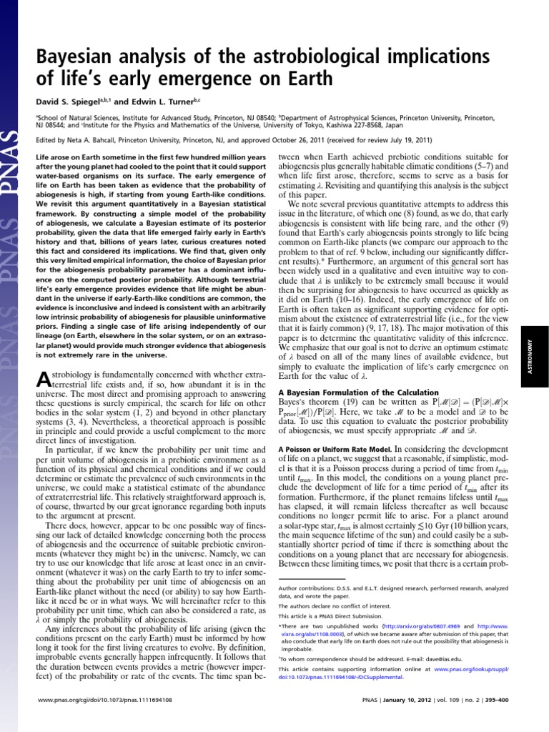 PNAS 2012 Spiegel 395 400 | PDF | Bayesian Inference | Poisson Distribution