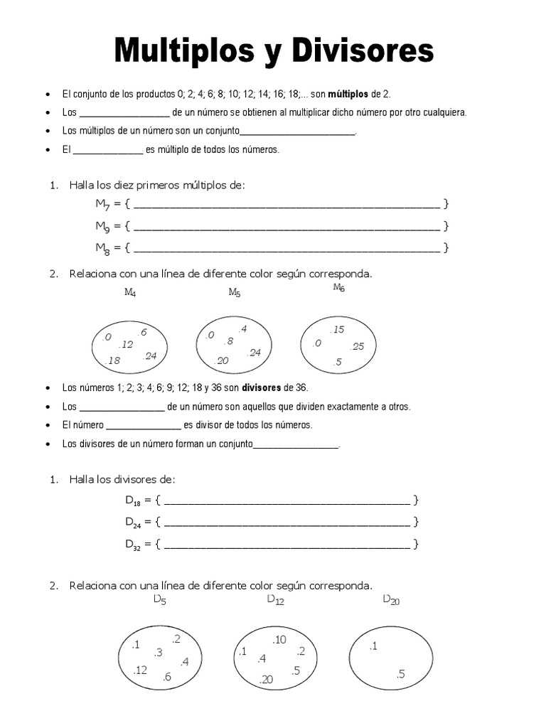 Multiplos y Divisores | PDF