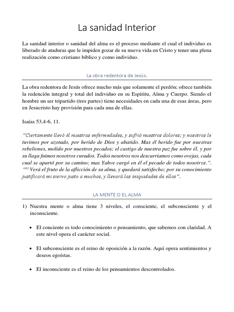 La sanidad interior: liberación de ataduras para una vida plena en ...