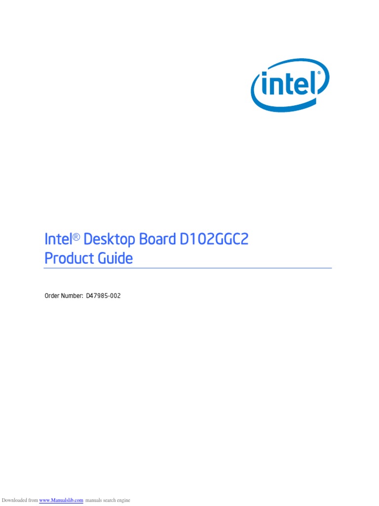 Intel® Desktop Board D102GGC2 | PDF | Usb | Bios