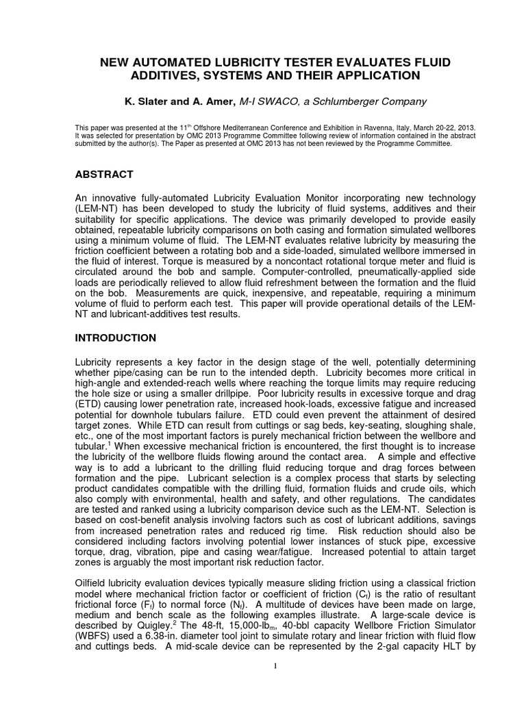 New Automated Lubricity Tester Evaluates Fluid Additives, Systems and ...