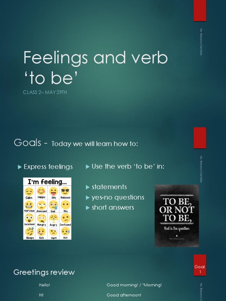 Feelings and Verb To Be | PDF