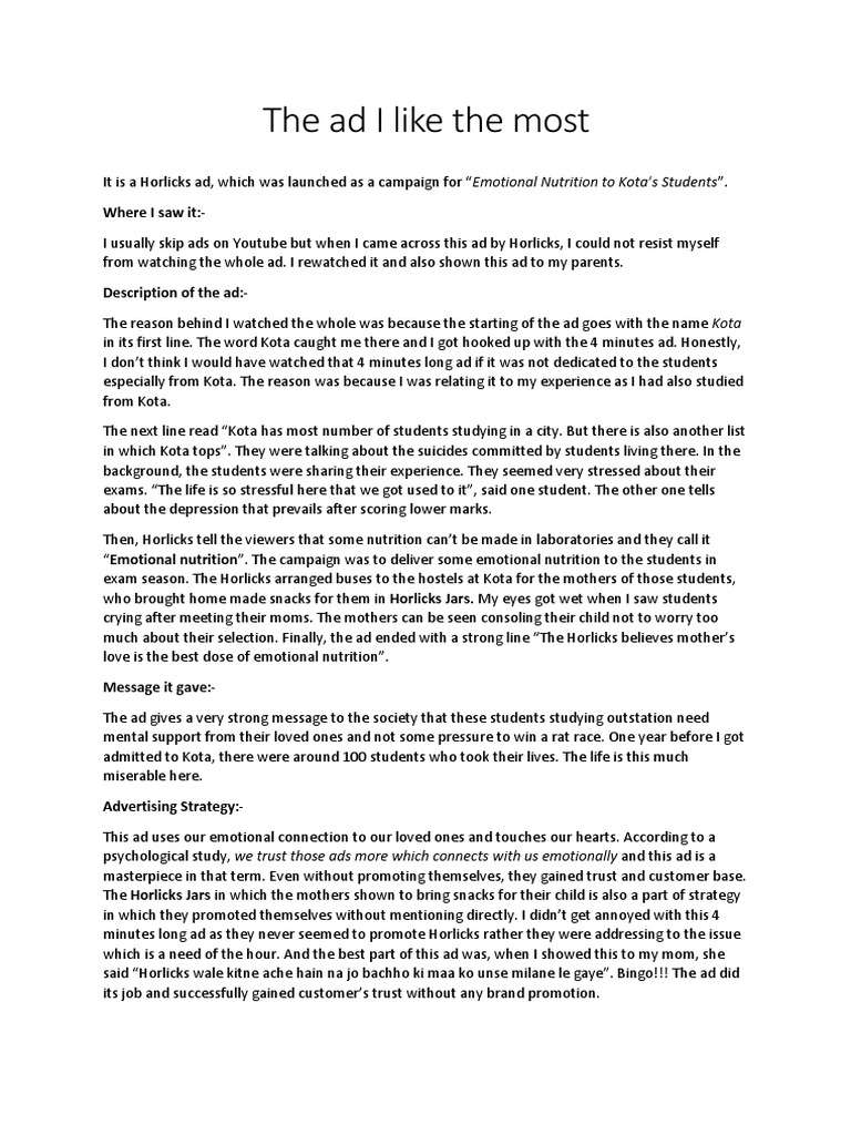The Best Advertisement | PDF | Advertising | Behavioural Sciences