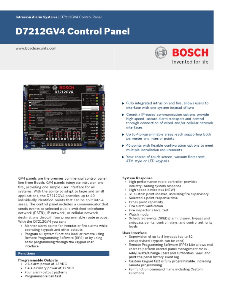 d7212gv4 Series Data Sheet PDF | PDF | Security Alarm | Computer Network