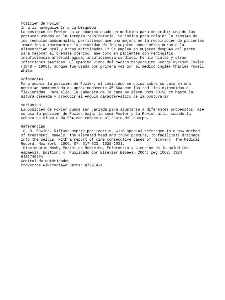 Posición de Fowler | PDF | Salud y bienestar