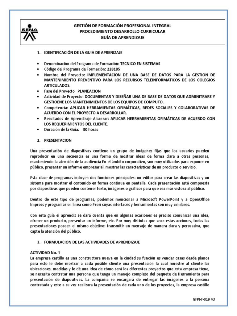 GFPI-F-019 - Formato - Guia - de - Aprendizaje #17 PRESENTACION DIAPOSITIVAS | PDF | Microsoft ...