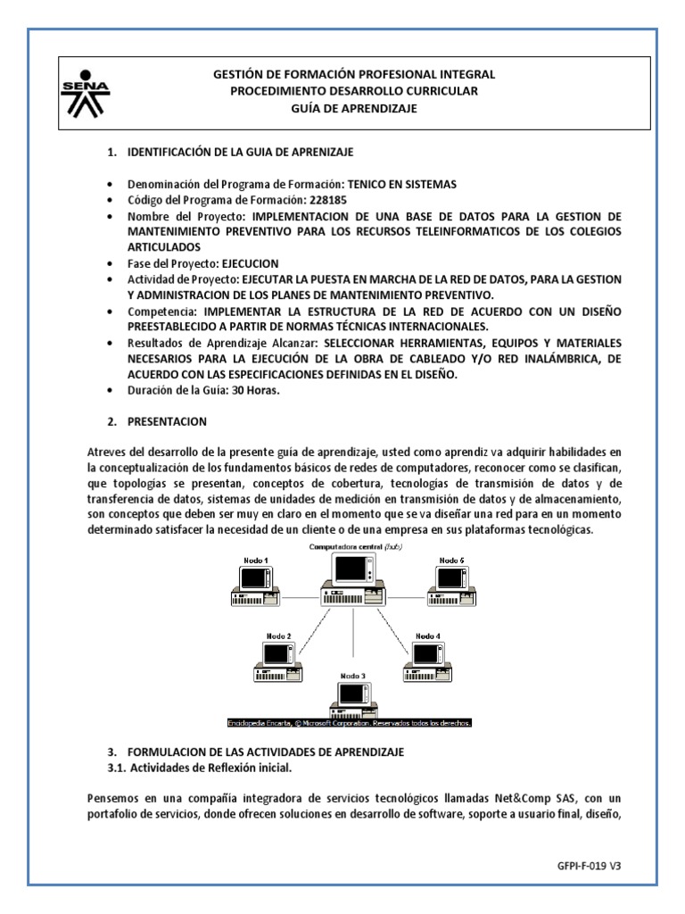GFPI-F-019 - Formato - Guia - de - Aprendizaje #21 FUNDAMENTOS - IMPLEMENTACION - REDES | PDF ...