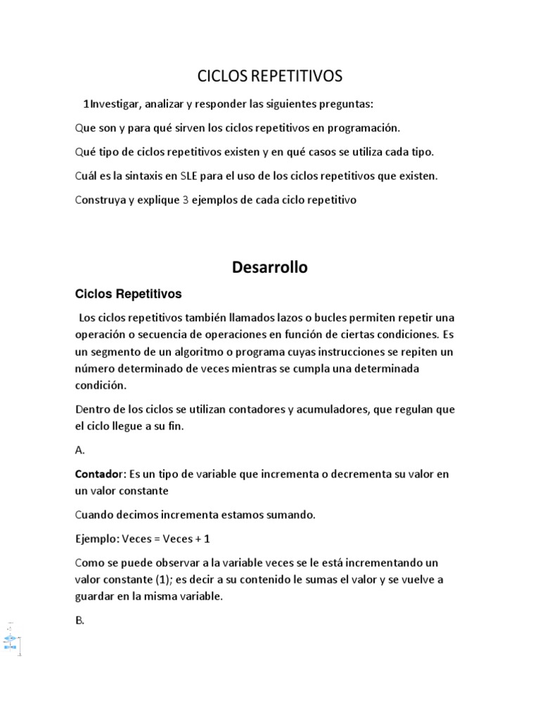 Ciclos Repetitivos | PDF | Algoritmos | Ingeniería Informática