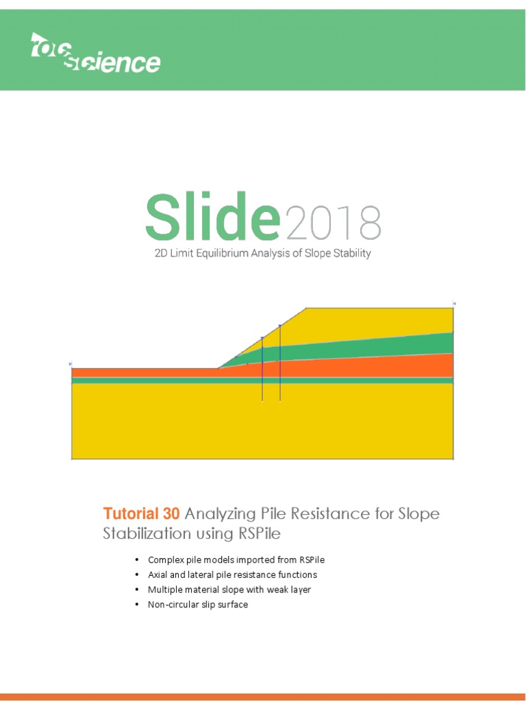 Tutorial 30 Analyzing Pile Resistance For Slope Stabilization Using RSPile | PDF | Friction ...