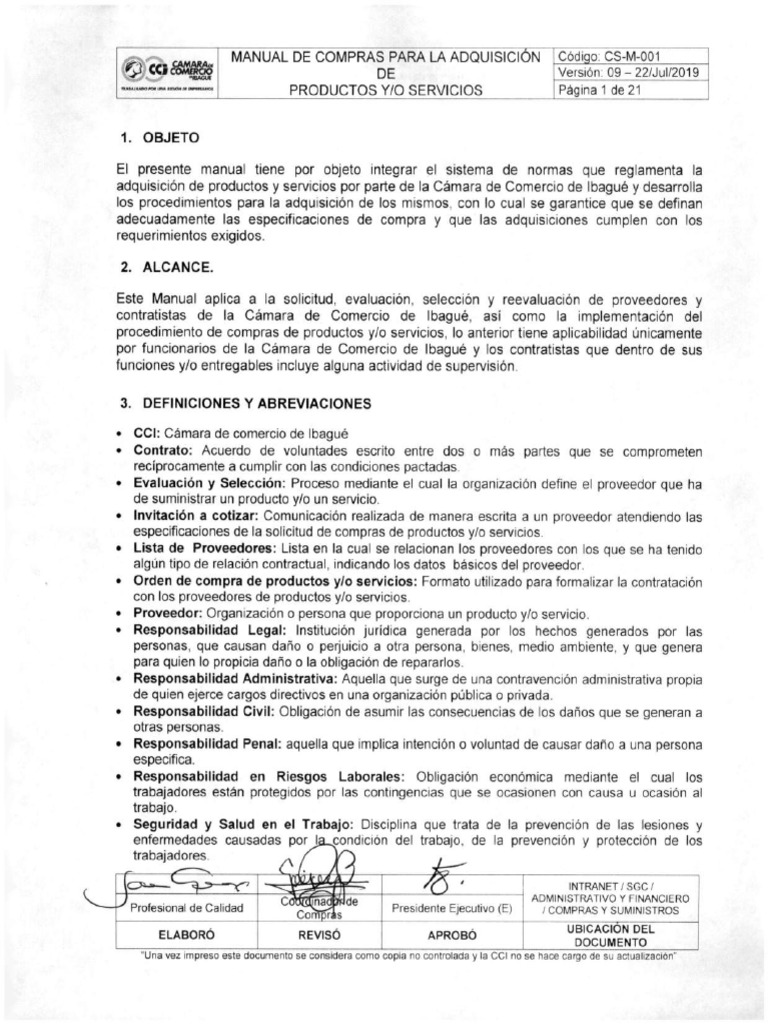 Manual de Compras para La Adquisición de Productos Y-O Servicios | PDF