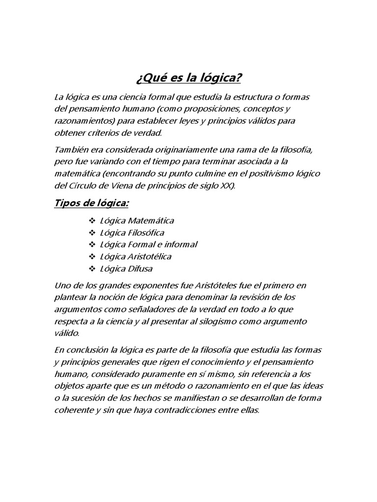 ¿Que Es La Logica? | PDF