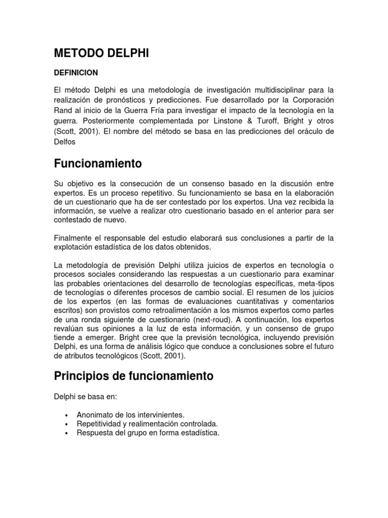 Metodo Delphi | PDF | Ciencia cognitiva | Cognición