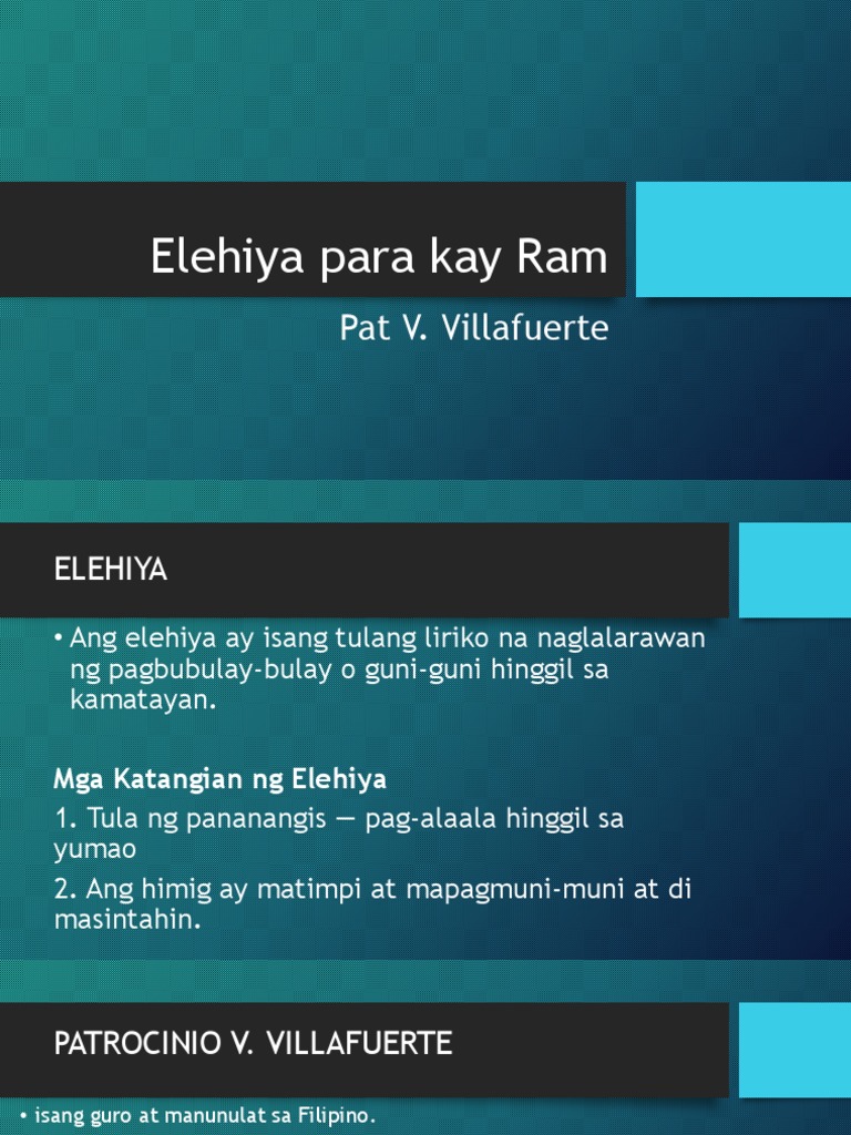 Elehiya para Kay Ram | PDF