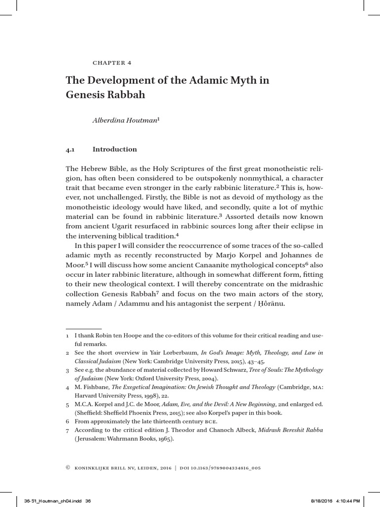 The Development of The Adamic Myth in Ge | PDF | Garden Of Eden ...