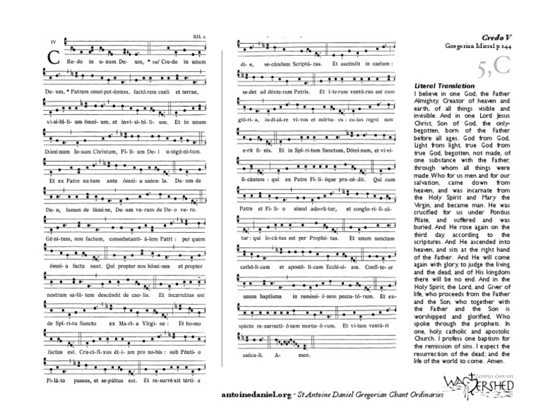 Credo V: Literal Translation | Download Free PDF | God The Father | Jesus