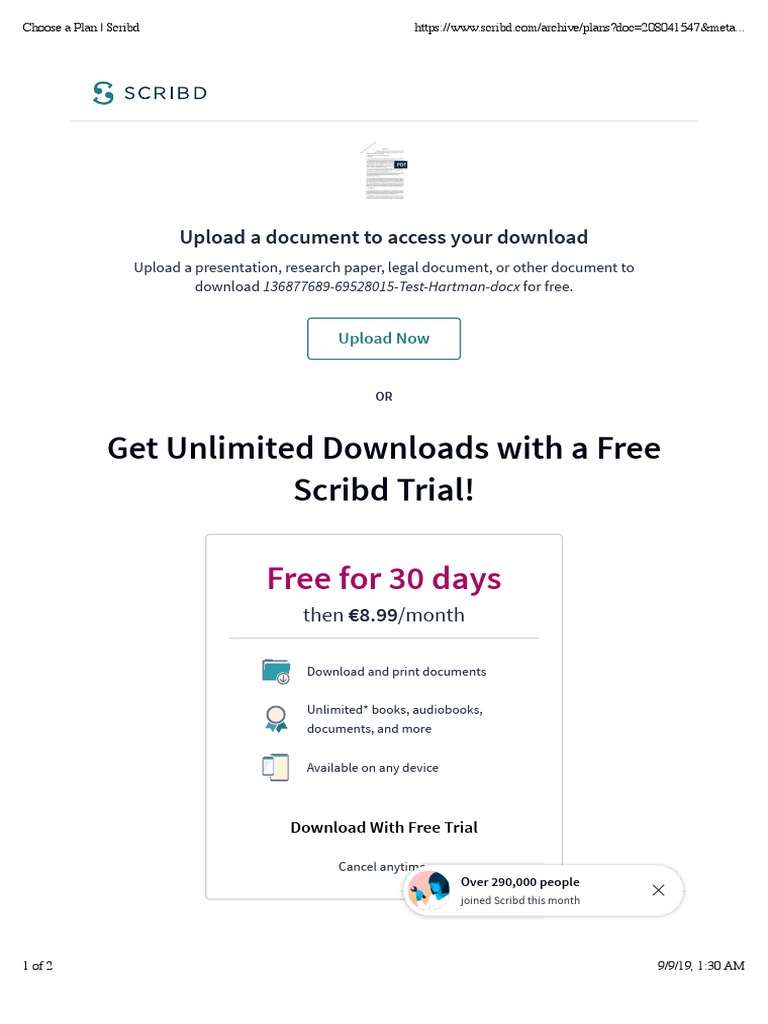 Upload or subscribe to download documents from Scribd | PDF | Scribd | Multimedia