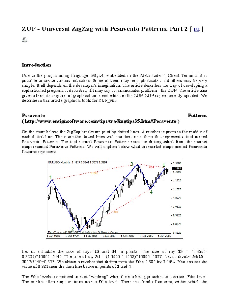 ZUP Indicator & Pesavento Patterns Guide | PDF | Triangle | Numbers