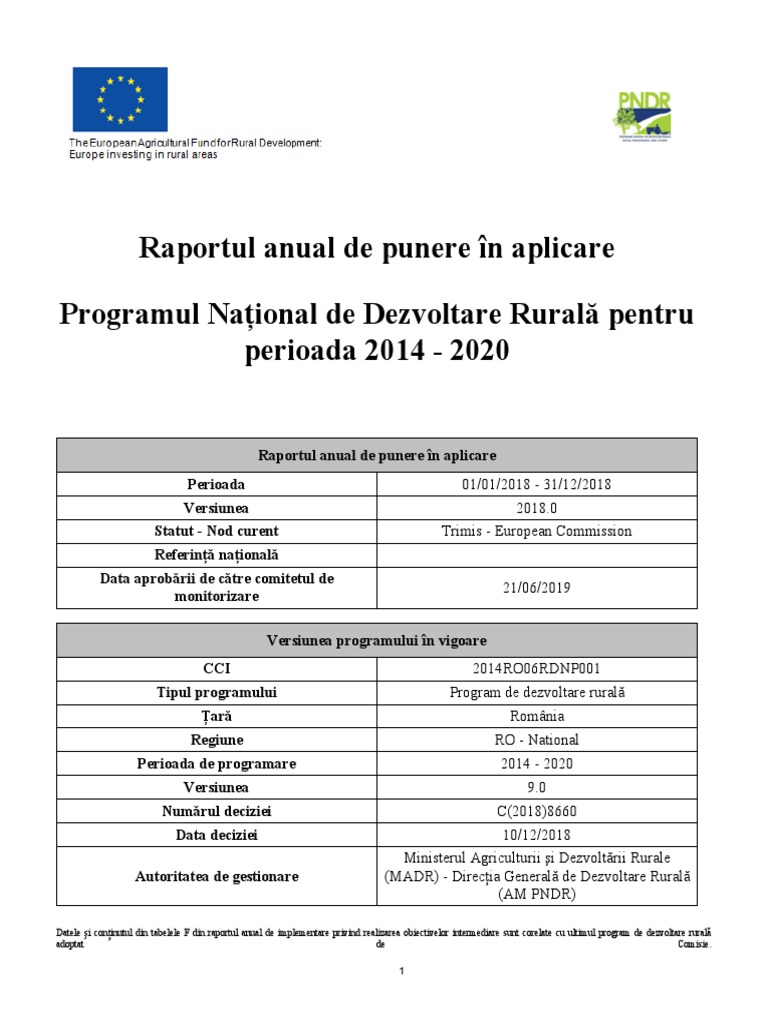 Raport PNDR 2018 | PDF