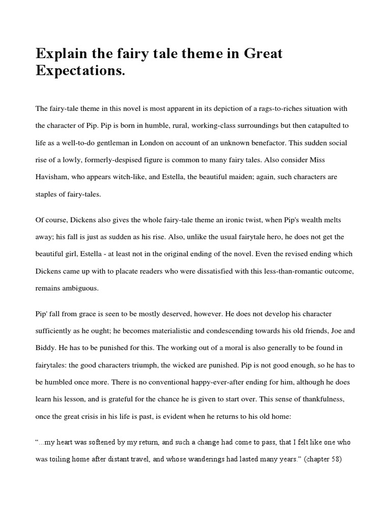 Fairy Tale Themes in Great Expectations | PDF | Estella (Great ...
