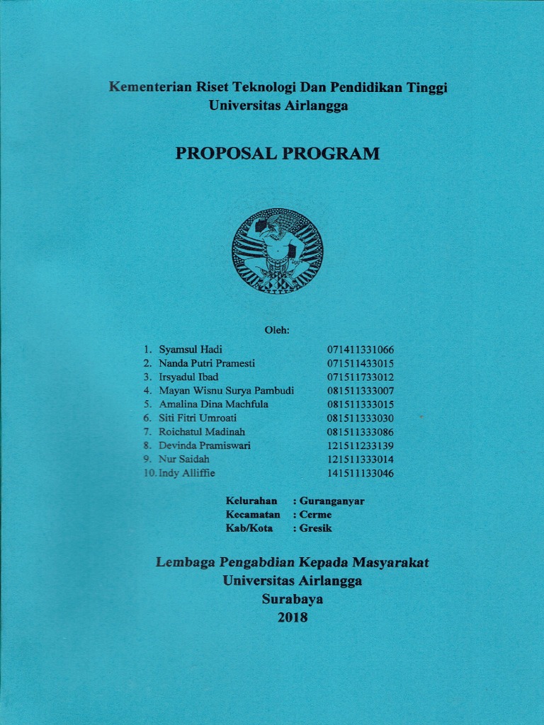 Contoh Halaman Sampul Dan Halaman Pengesahan Proposal LPM | PDF