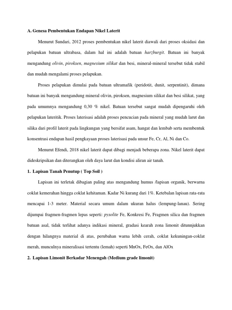 Genesa Nikel Laterit dan Proses Pembentukannya | PDF | Sains & Matematika