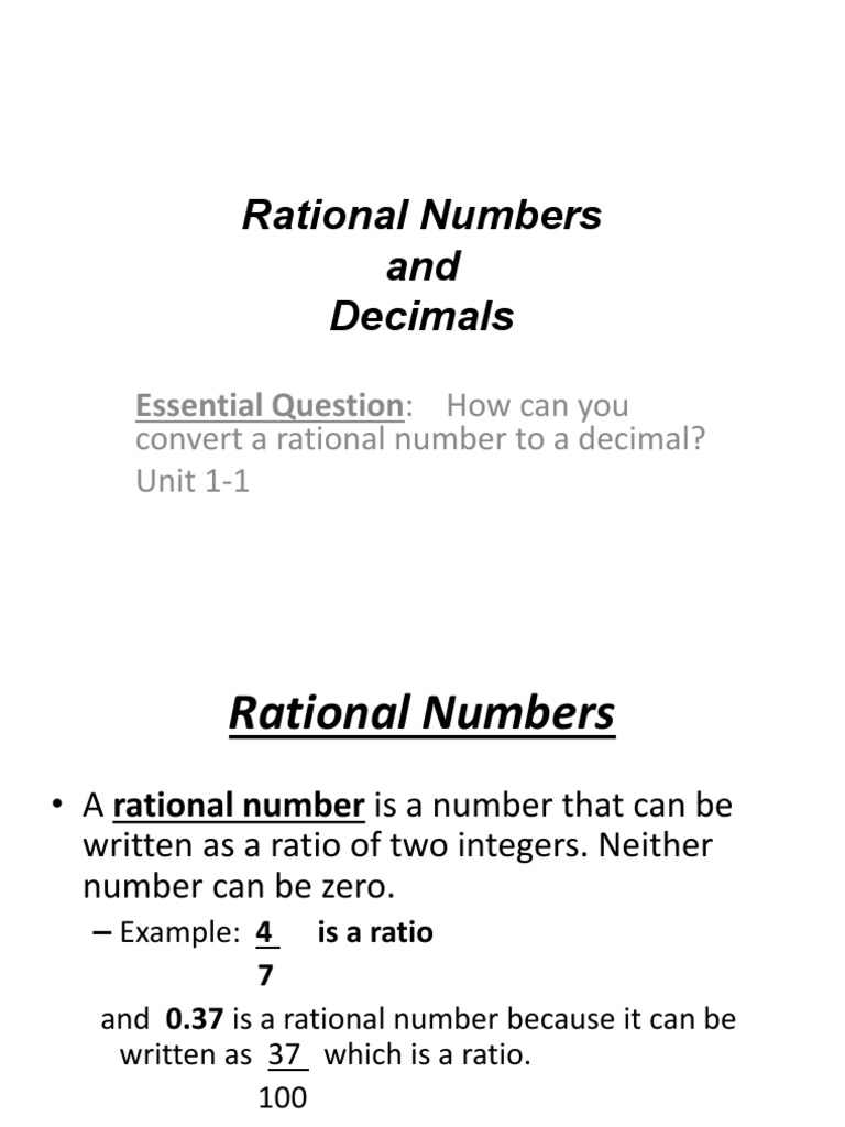 Rational Numbers and Long Division | PDF | Fraction (Mathematics ...