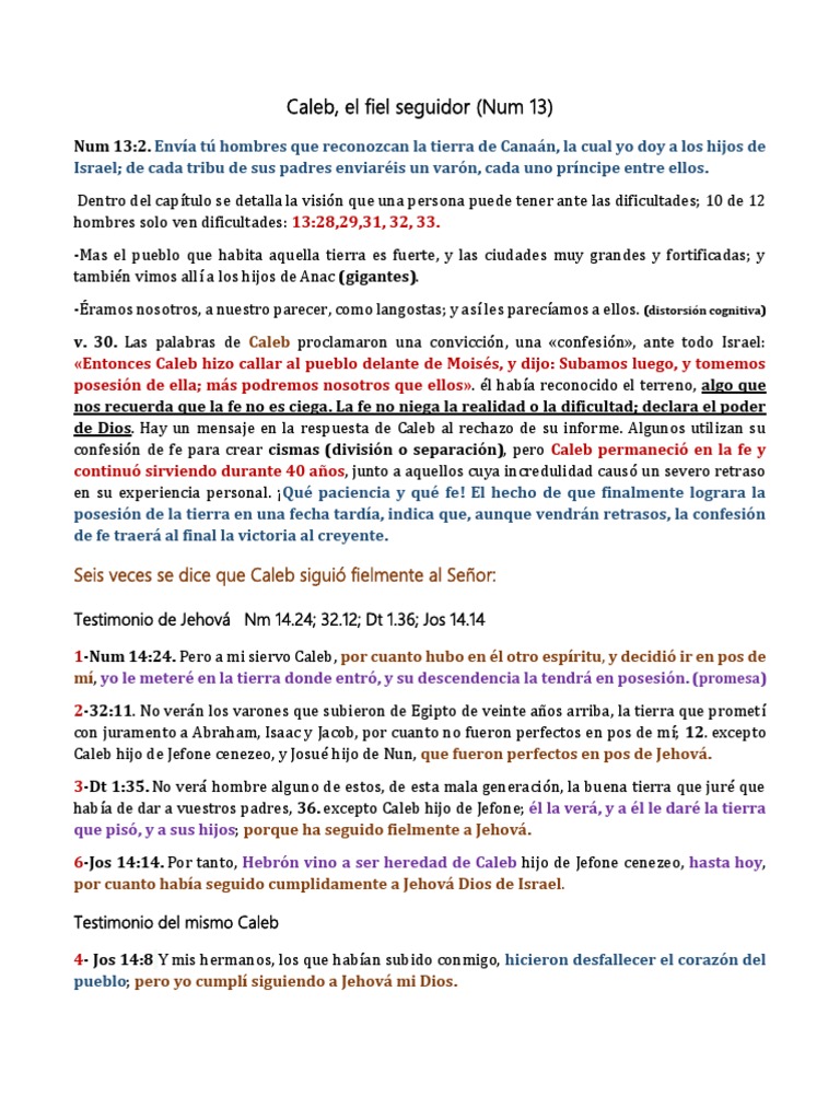 Caleb | PDF | Fe | Moisés