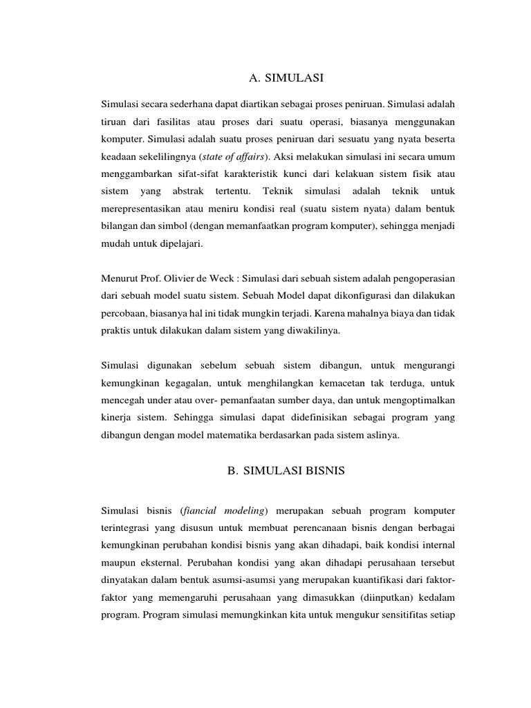 Pengertian dan Manfaat Simulasi Bisnis | PDF