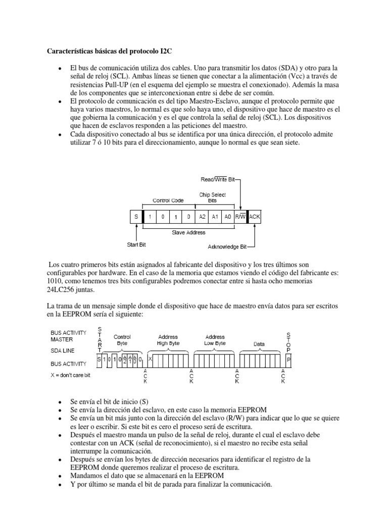 Características Básicas Del Protocolo I2C | PDF | Informática