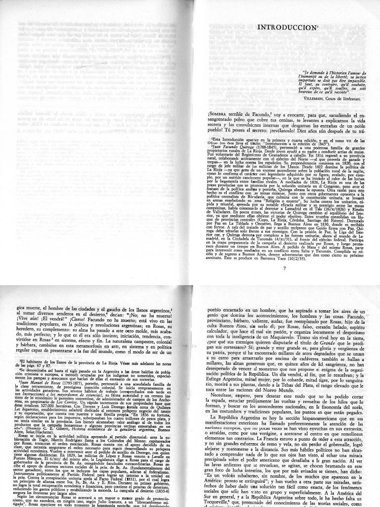 Facundo Cap 1 y 2 e Introducción | PDF