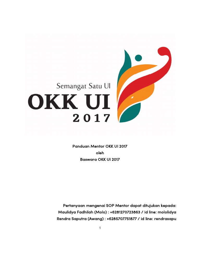 (Revisi) Sop Mentor Okk Ui 2017 Final | PDF | Karier & Perkembangan