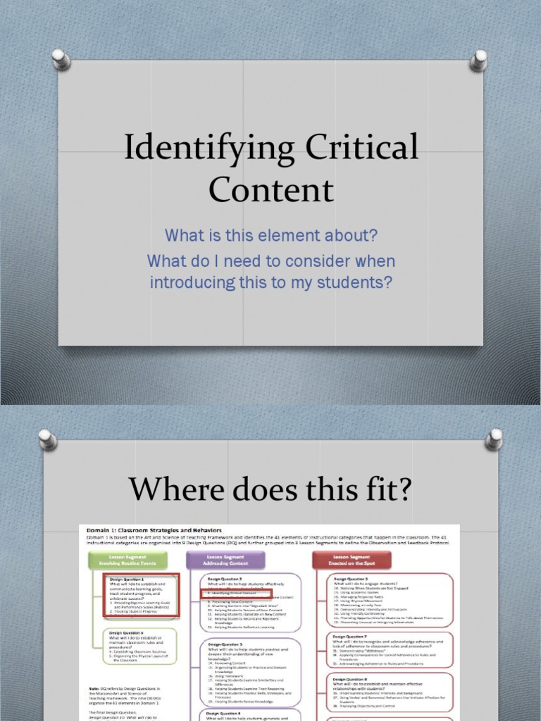 Identifying Critical Content | PDF | Information | Attention