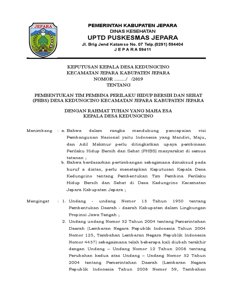 SK Tim Pembina Phbs Desa | PDF