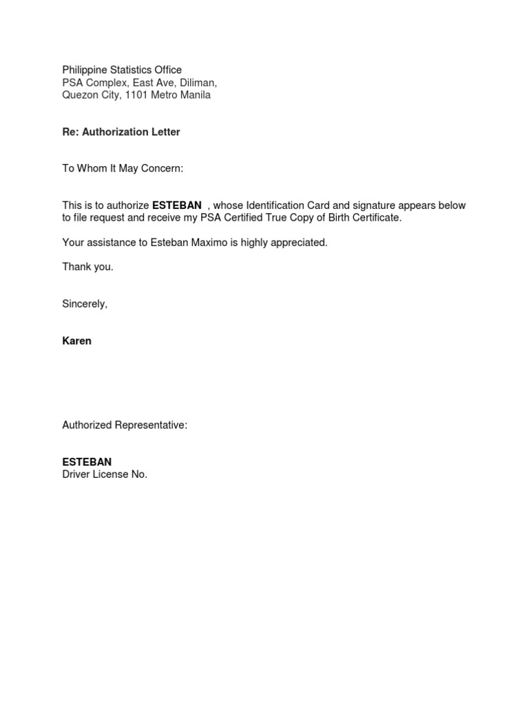 Auth Letter | PDF