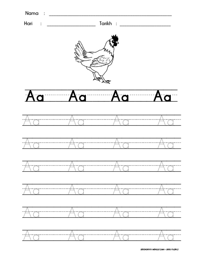 Percuma Trace Huruf ABC Kacemm 1 | PDF