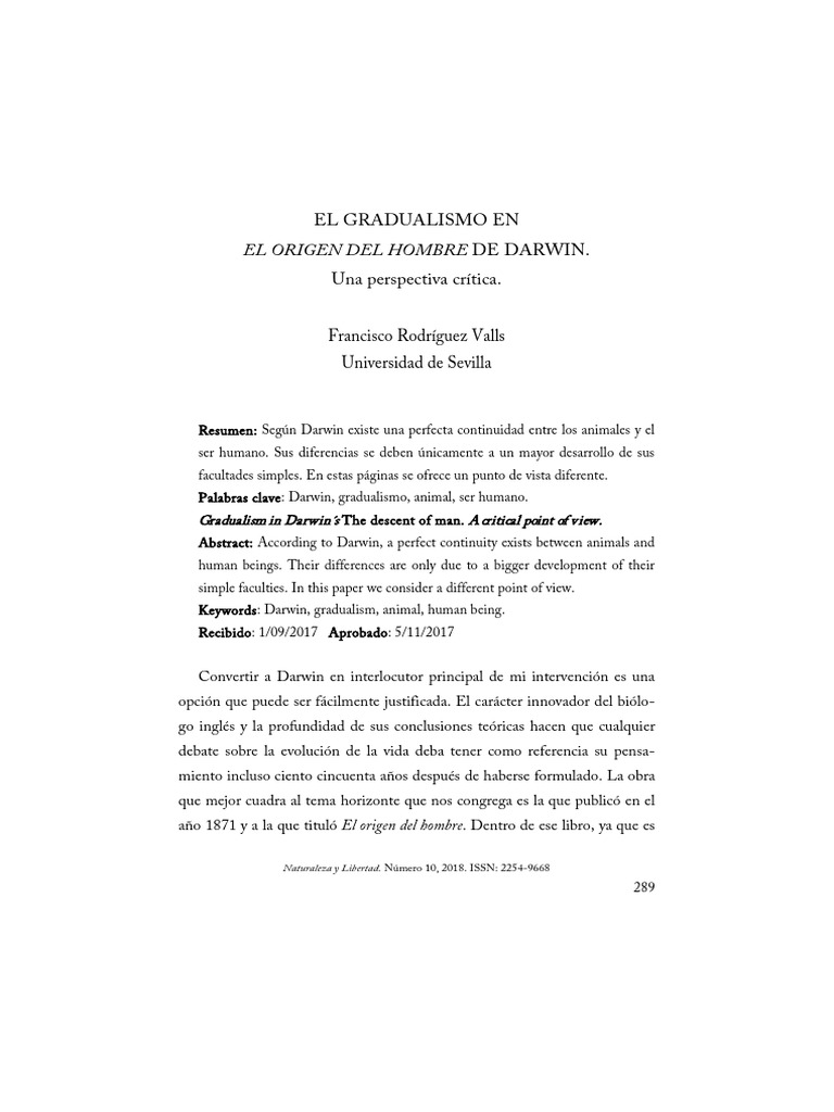 Gradualismo en Darwin | PDF | Charles Darwin | Homo Sapiens