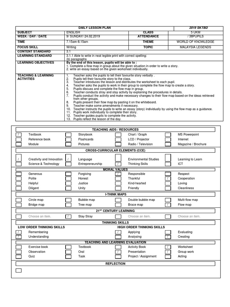 Lesson Plan Year 5 Week 9 | PDF | Lesson Plan | Question