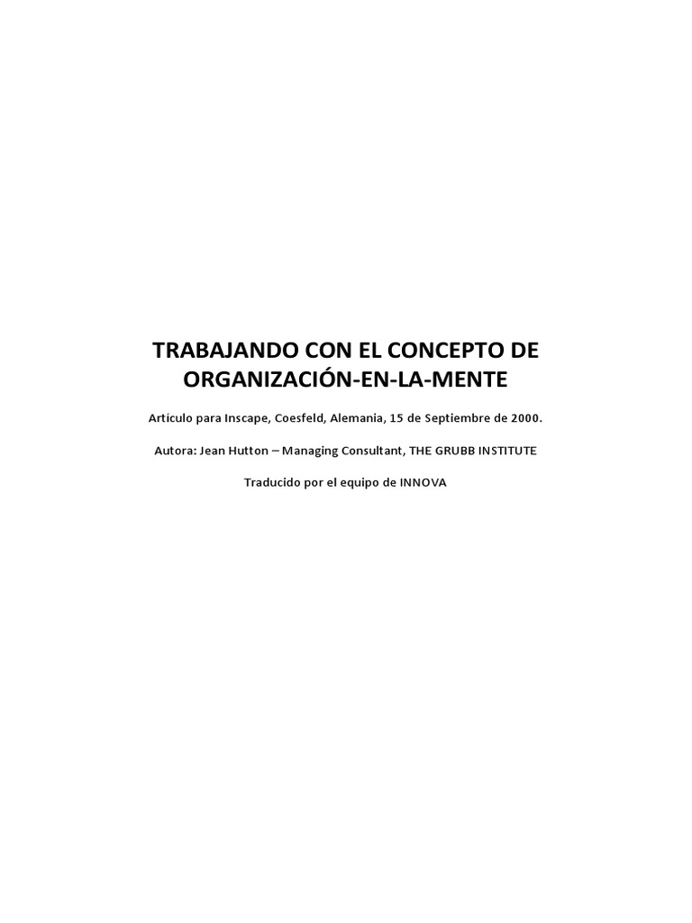 Organización en La Mente - Jean Hutton | PDF | Toma de decisiones ...