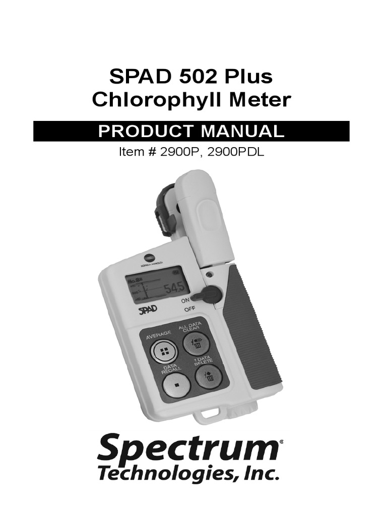 SPAD 502 Plus Chlorophyll Meter: Product Manual | PDF