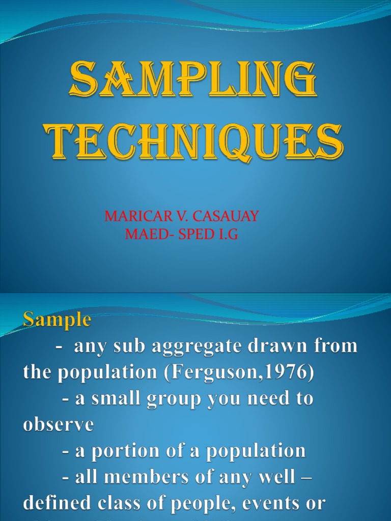 Sampling Techniques | PDF | Stratified Sampling | Randomness